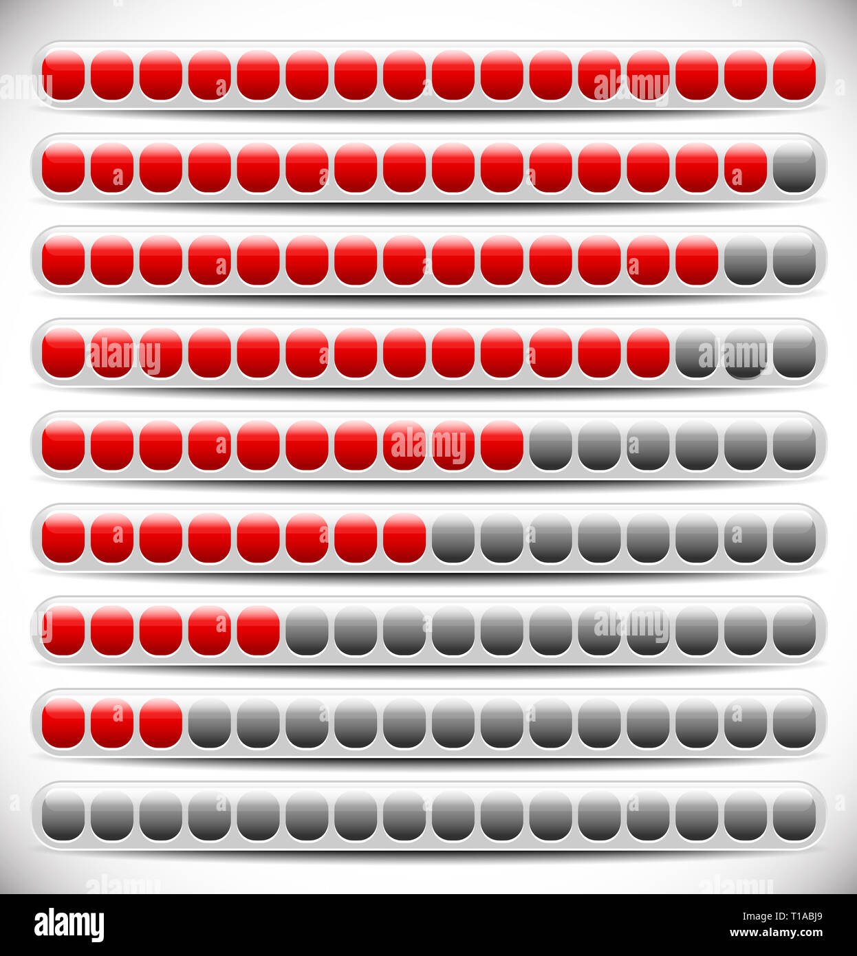 Horizontal progress, loading bars. Steps, phases, progression Stock ...