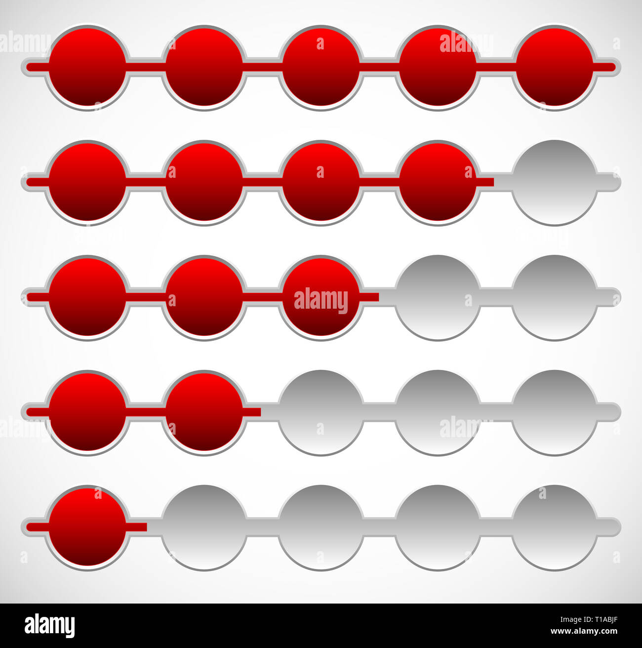Horizontal progress, loading bars. Steps, phases, progression Stock ...