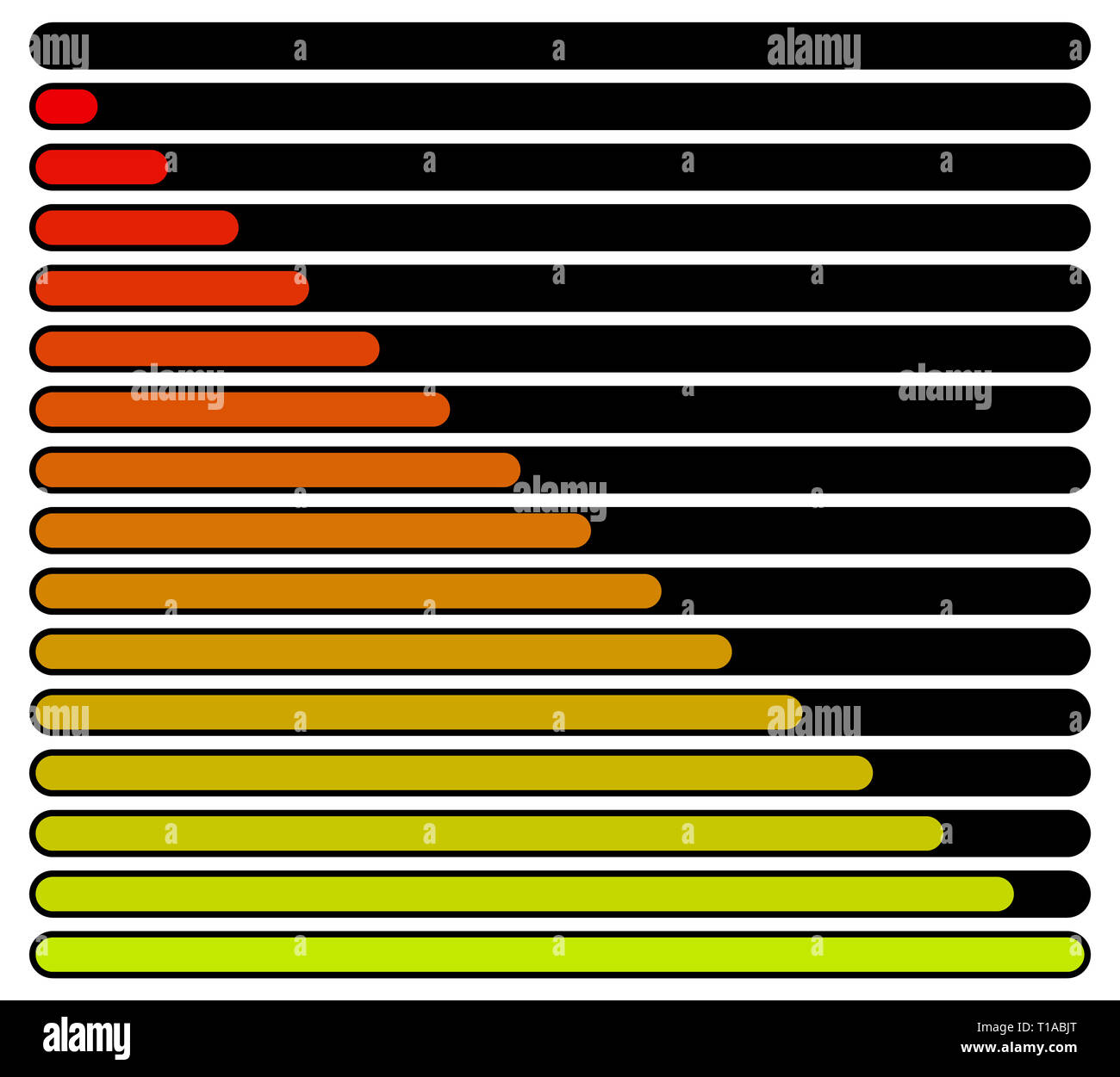 Horizontal Progress, Loading Bars. Meters, Level Indicators Stock Photo ...