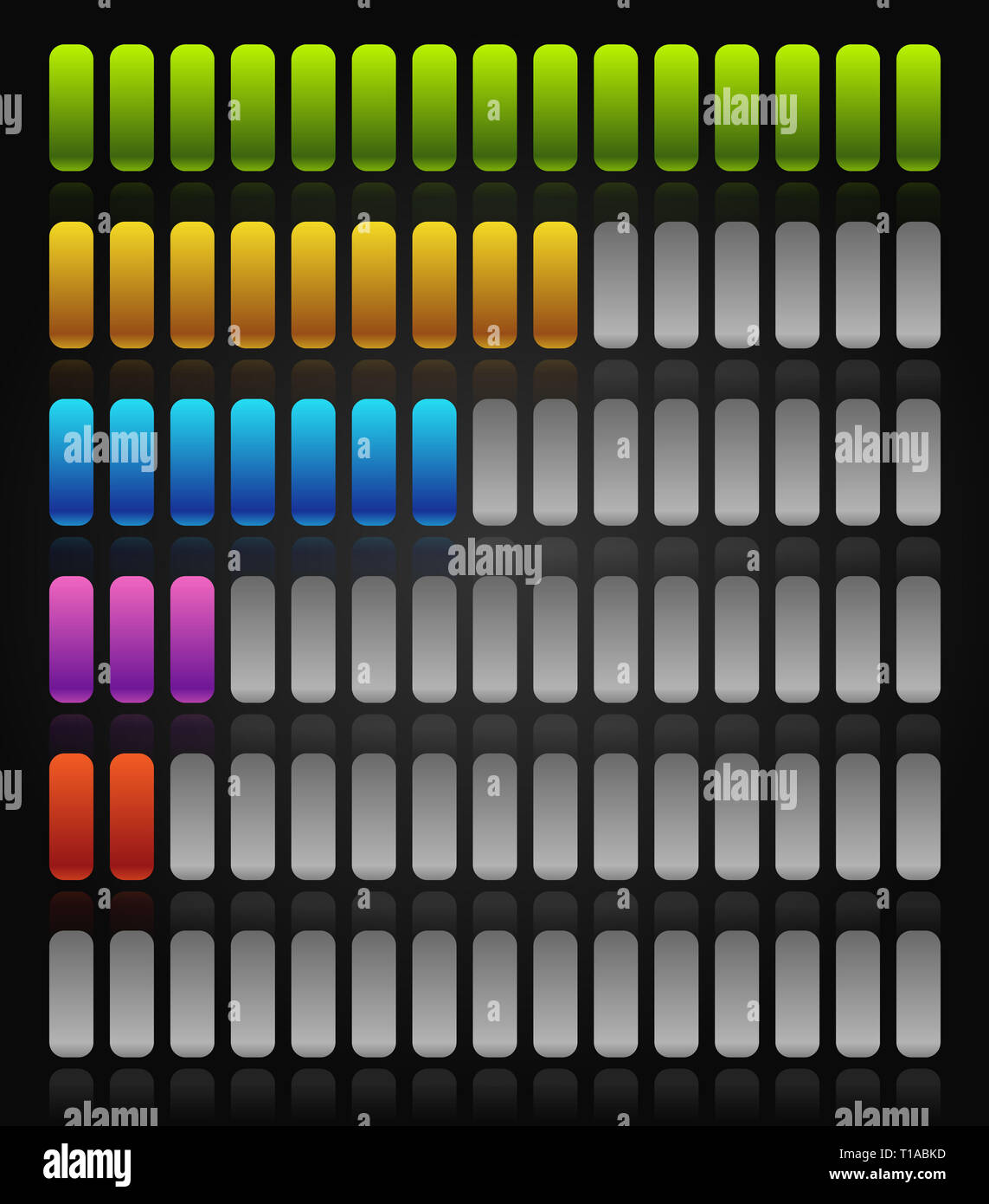 Horizontal Progress, Loading Bars. Meters, Level Indicators Stock Photo ...