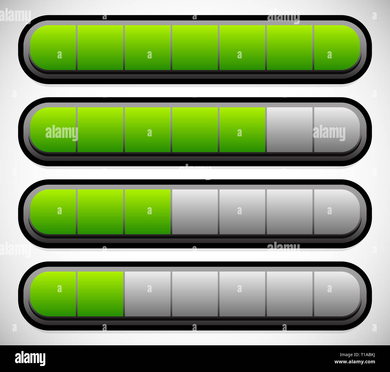 Horizontal Progress, Loading Bars. Meters, Level Indicators Stock Photo ...