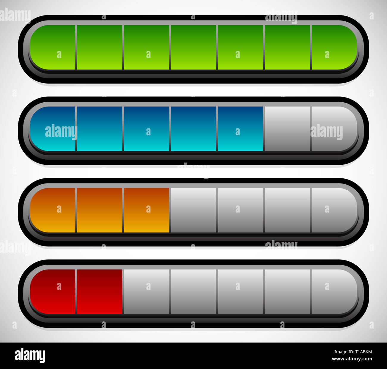 Horizontal Progress, Loading Bars. Meters, Level Indicators Stock Photo ...
