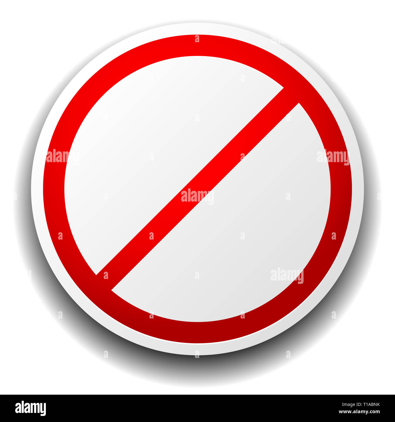 Vector illustration of a prohibition sign isolated on white for no ...