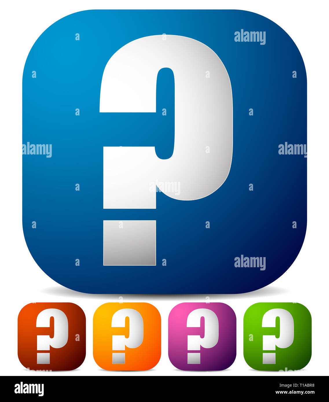Icon with question mark in 5 color. Questions, support, quiz icon Stock ...