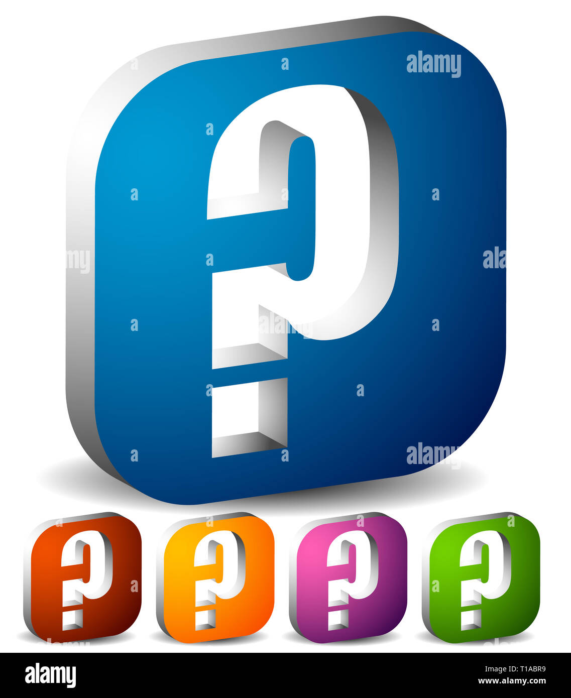 Icon with question mark in 5 color. Questions, support, quiz icon Stock ...