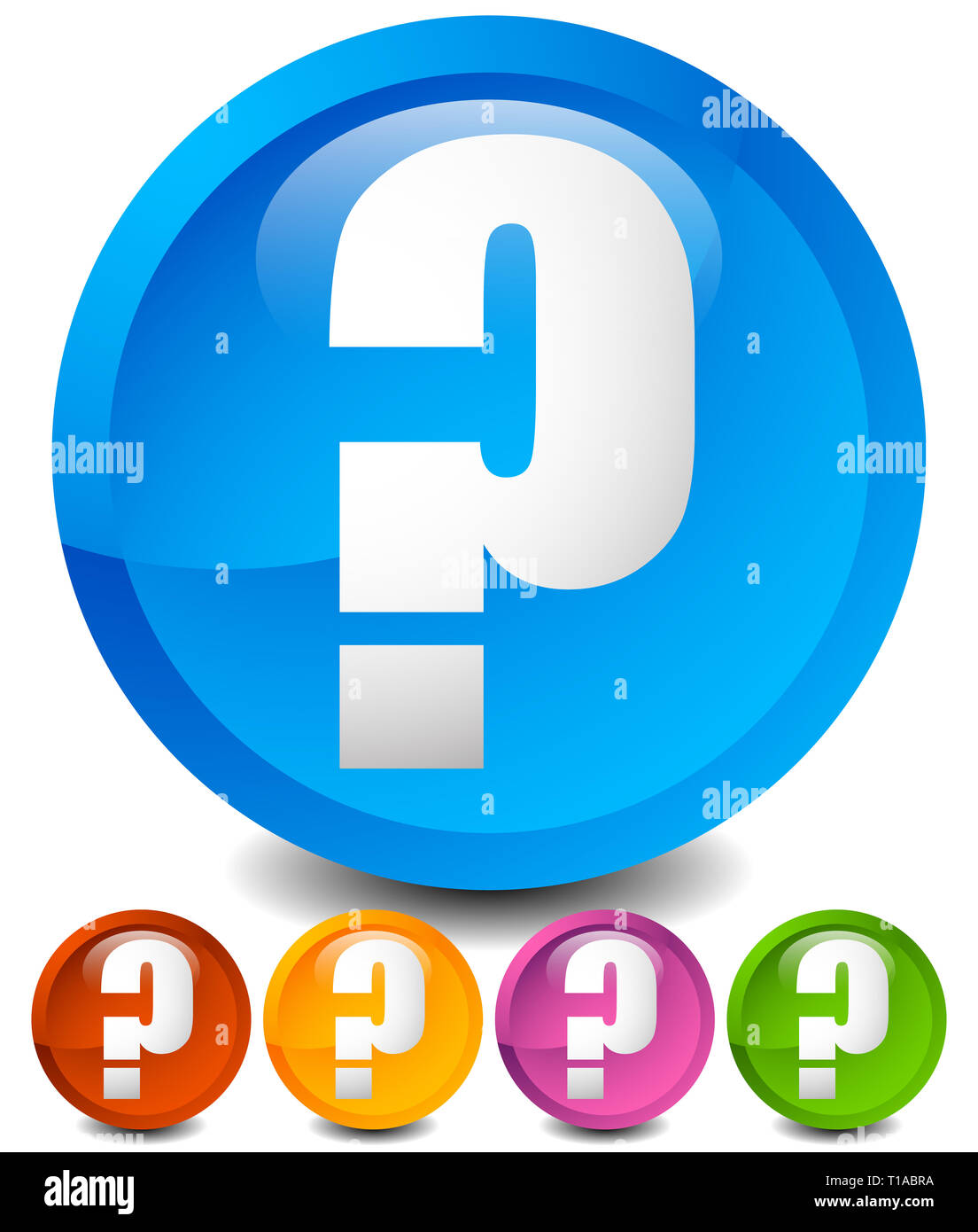 Icon with question mark in 5 color. Questions, support, quiz icon Stock ...