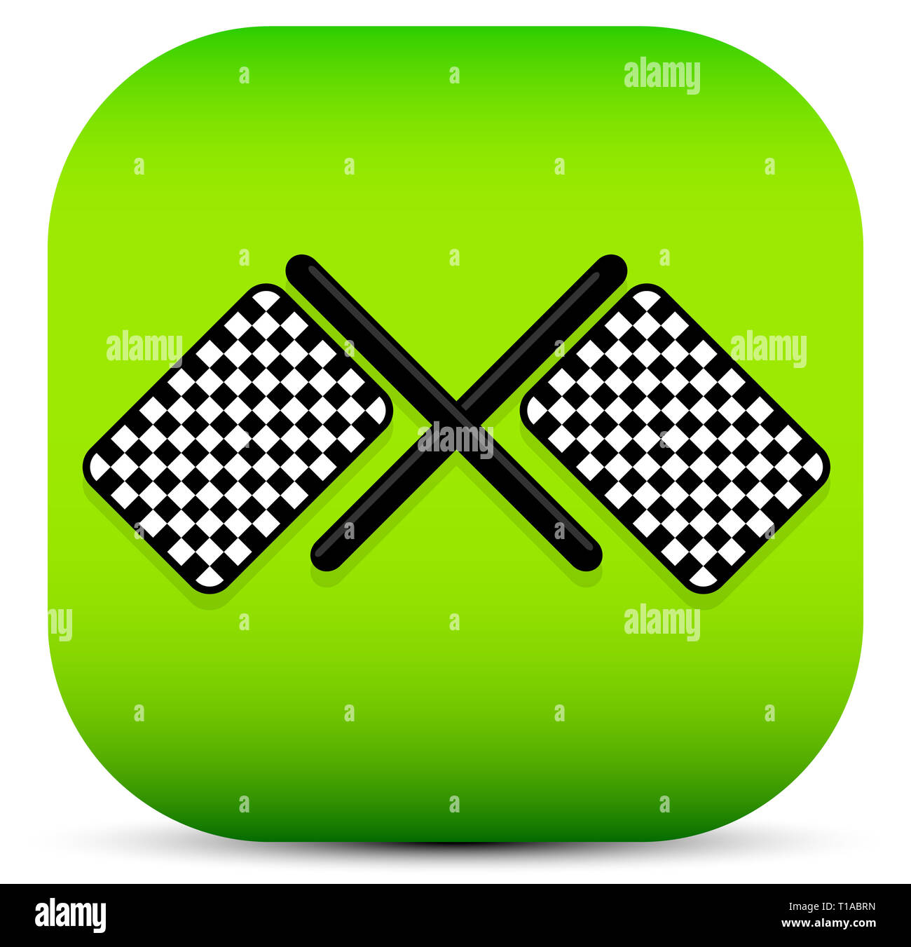 Crossed racing flag icon - Racing flag icon Stock Photo - Alamy