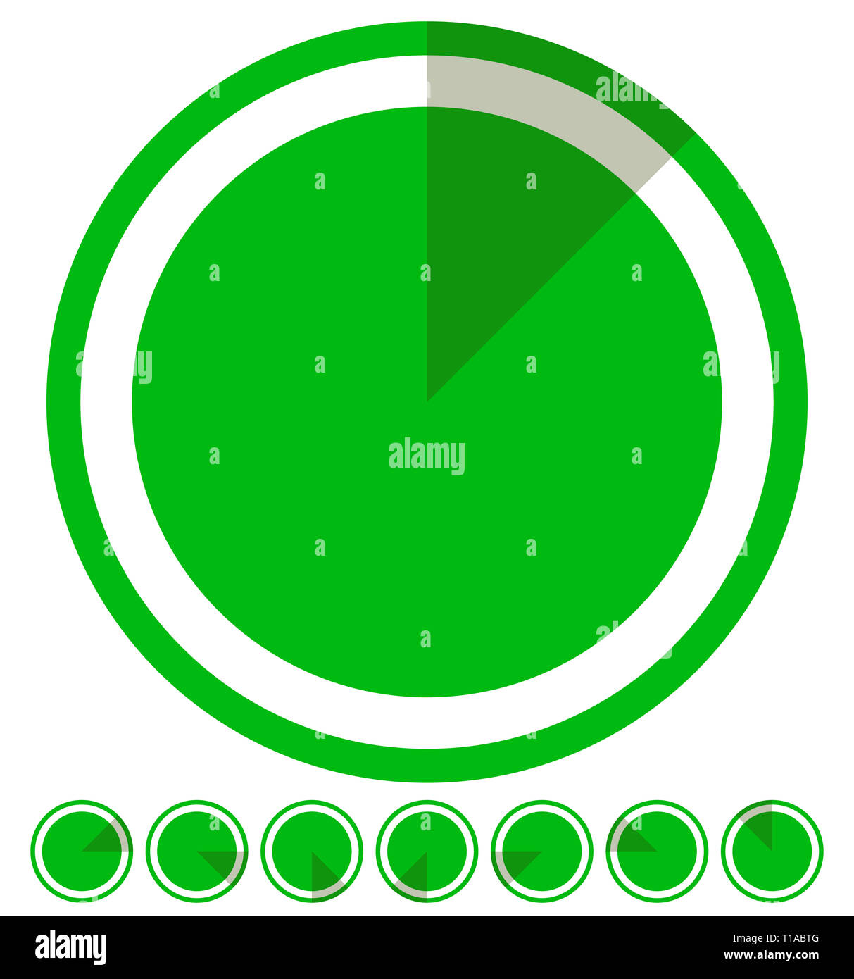 Rotating empty radar screen or sonar display. Segmented circles with ...