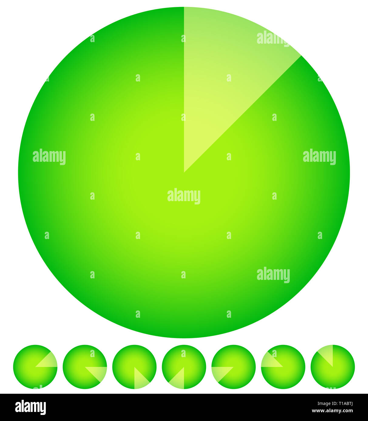Rotating empty radar screen or sonar display. Segmented circles with ...