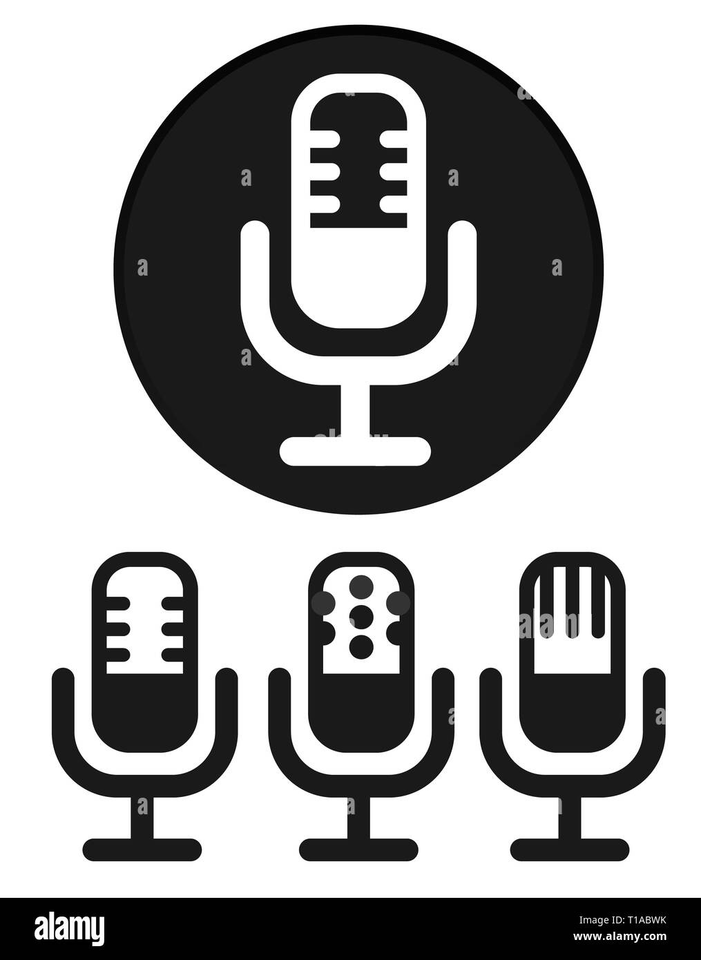 Simple Microphone Icons Stock Photo - Alamy