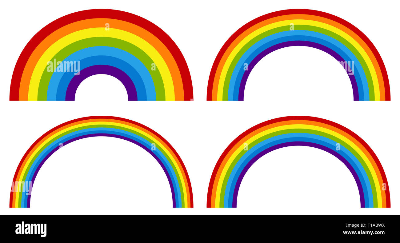 Rainbow Graphics in Vector Format Isolated on White with Different ...