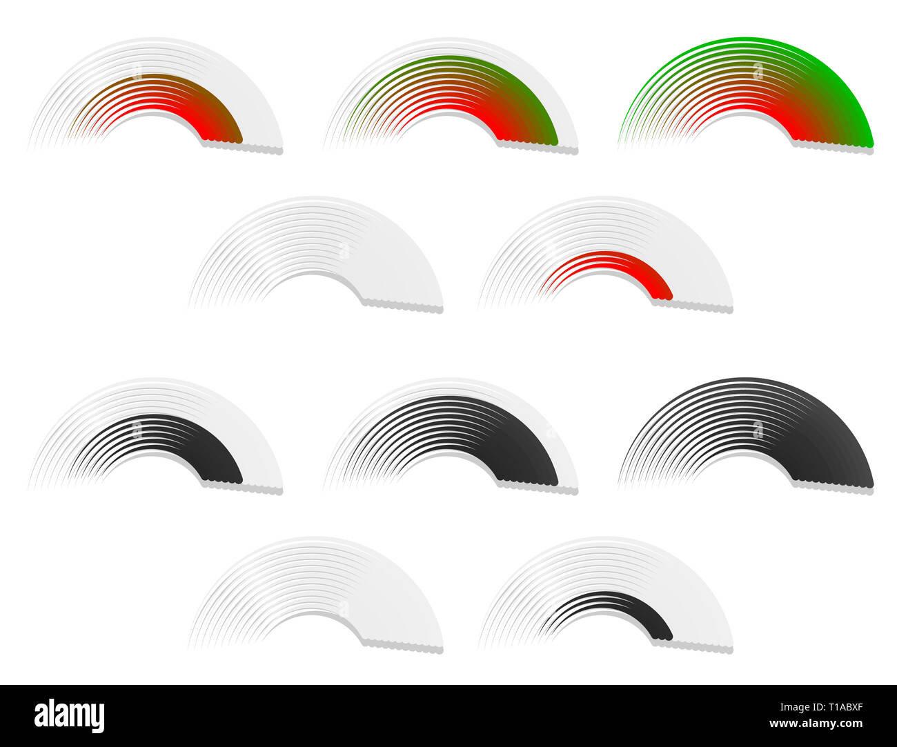 Signal strength, progress, level indicator, Vector illustration Stock ...