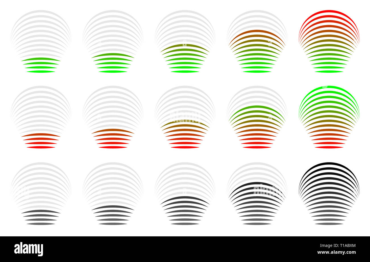 Signal strength, progress, level indicator, Vector illustration Stock ...