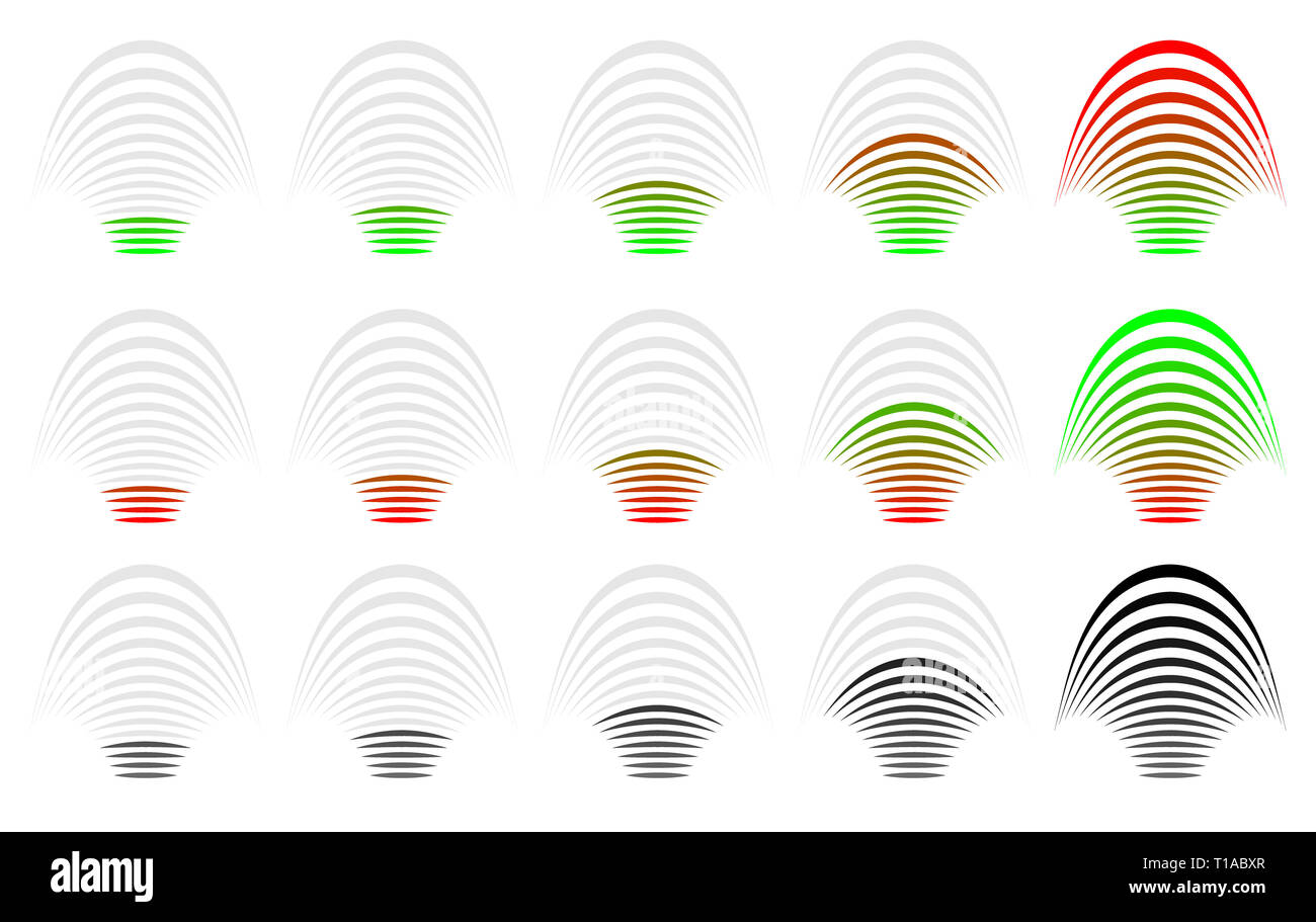 Signal strength, progress, level indicator, Vector illustration Stock ...