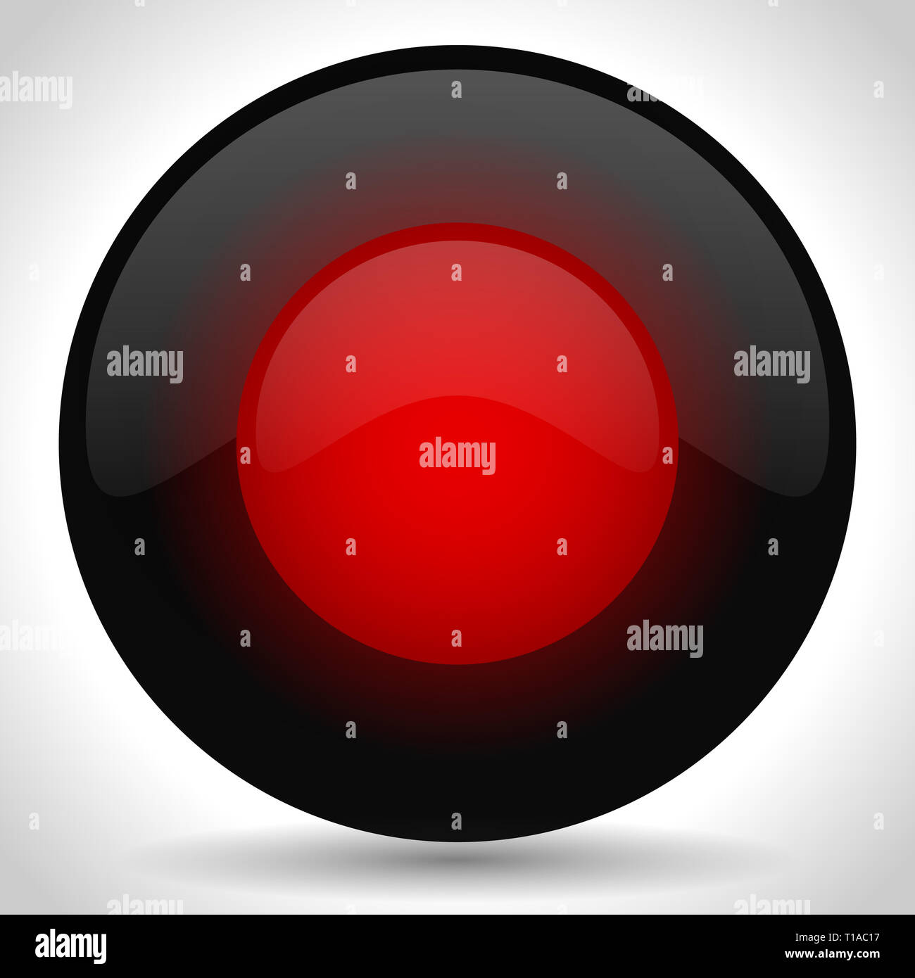 Eps 10 Vector Illustration of Glowing record, rec button. Live, taping ...