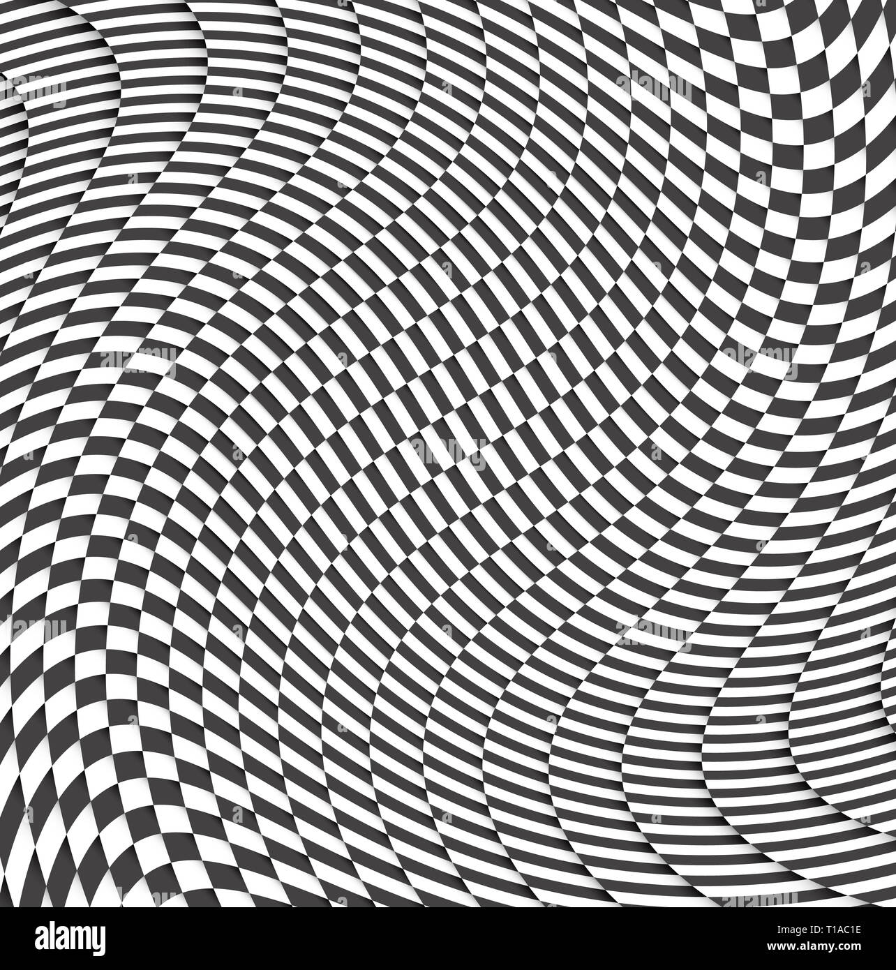 Eps 10 Vector Illustration of Checkered Pattern with swirling Effect ...