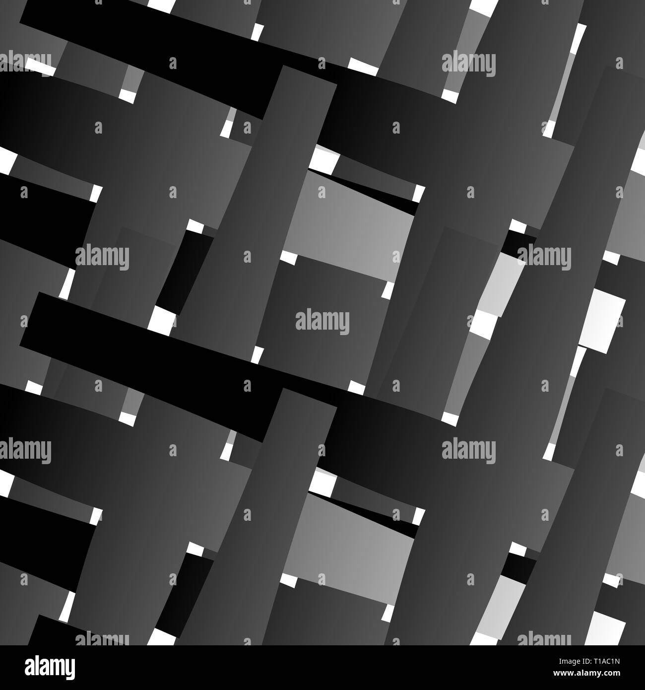 Abstract geometric pattern with overlapping crosses, black and white ...