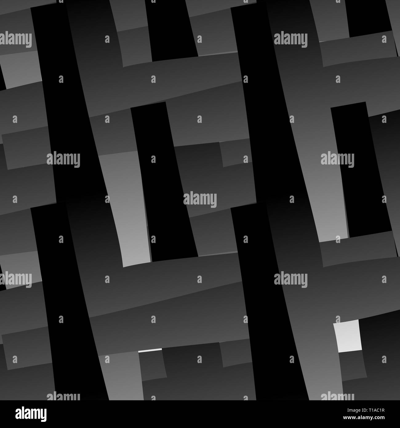 Abstract geometric pattern with overlapping crosses, black and white ...