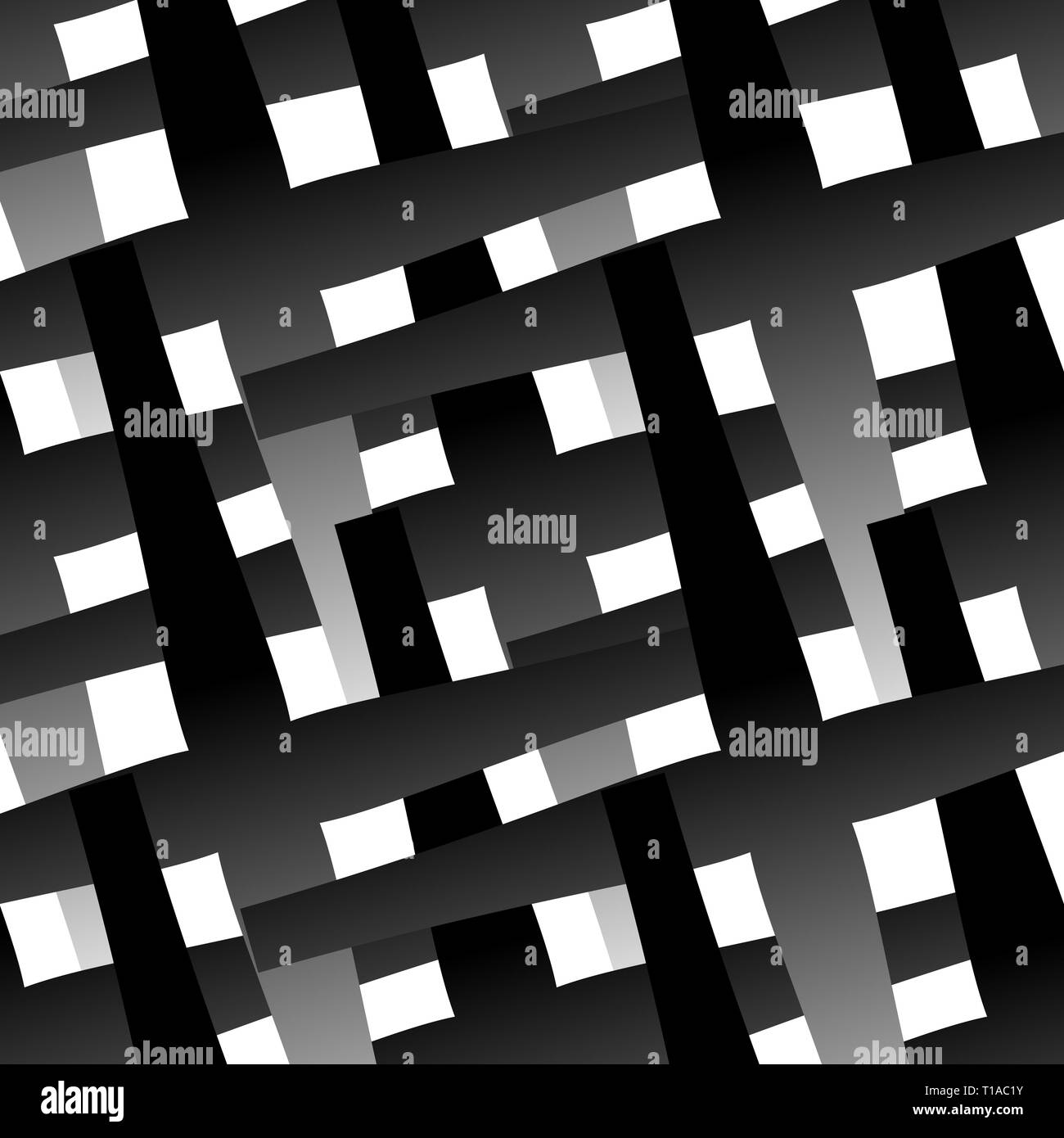 Abstract geometric pattern with overlapping crosses, black and white ...