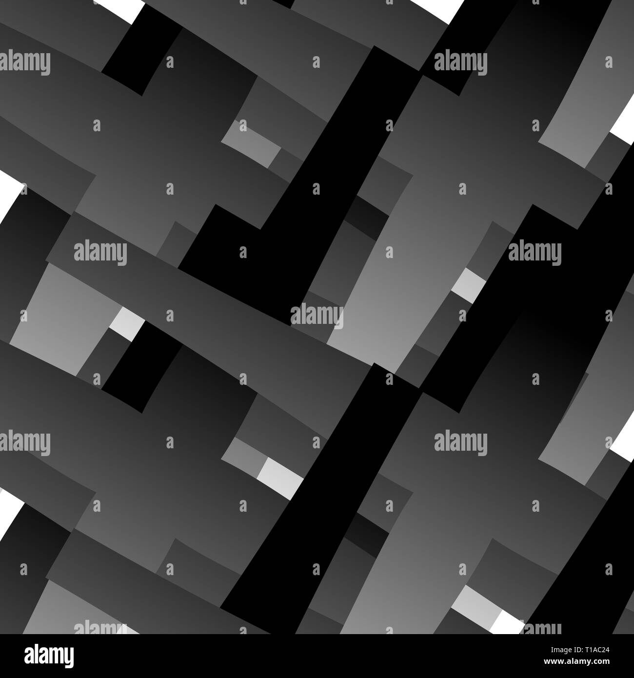 Abstract geometric pattern with overlapping crosses, black and white ...