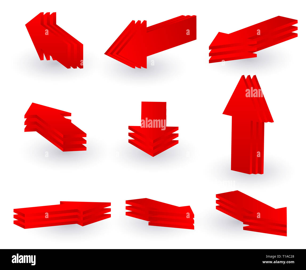 3d red arrow set Stock Photo - Alamy