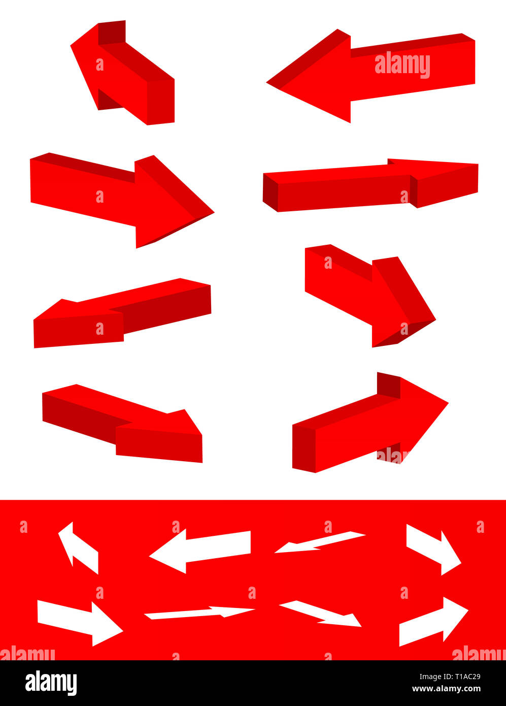 3d red arrow set Stock Photo - Alamy