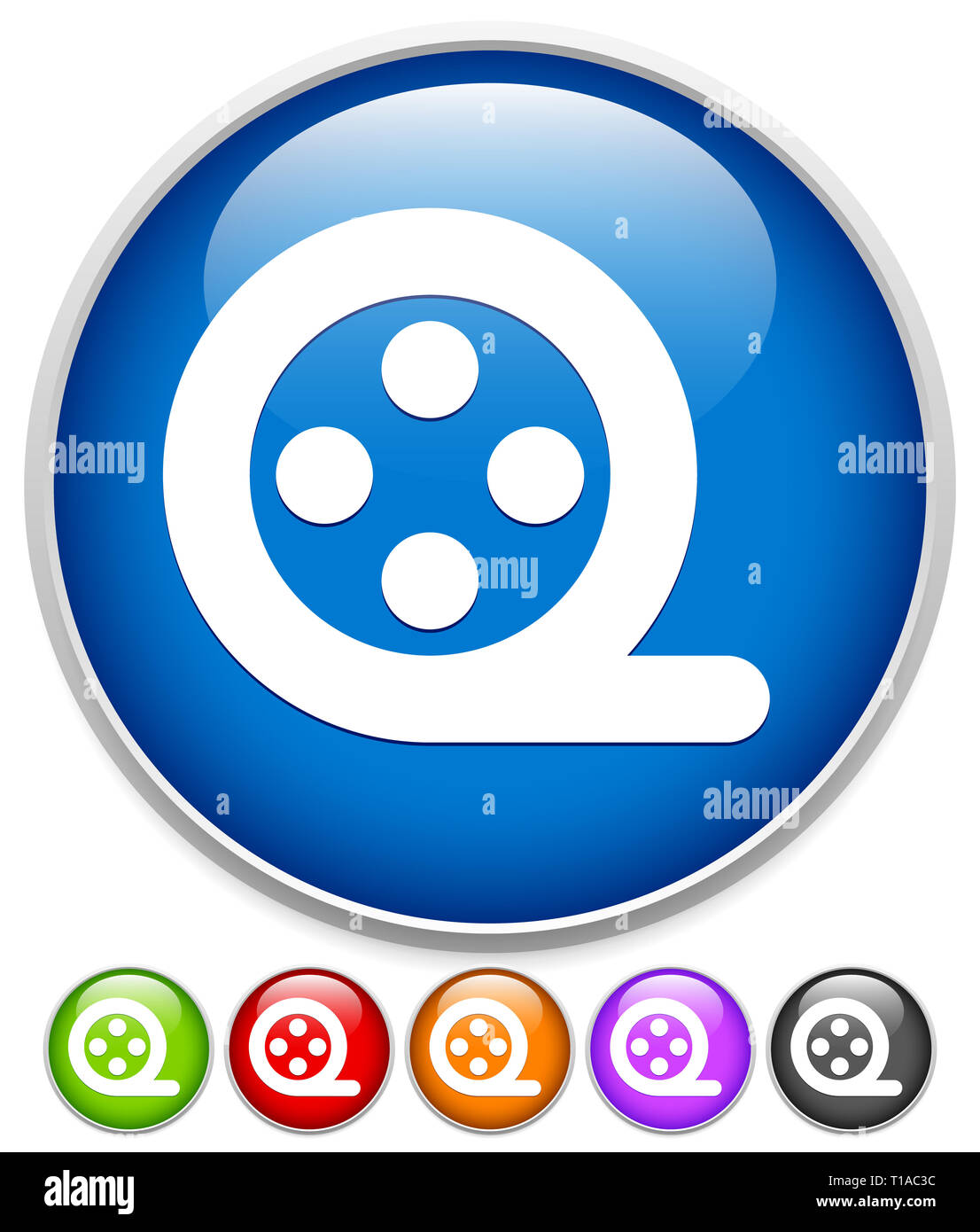 Vector illustration of a simple film reel icon Stock Photo - Alamy