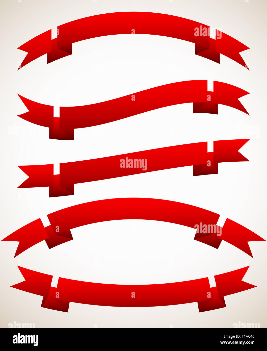 Different horizontal banners in classic red colors Stock Photo - Alamy