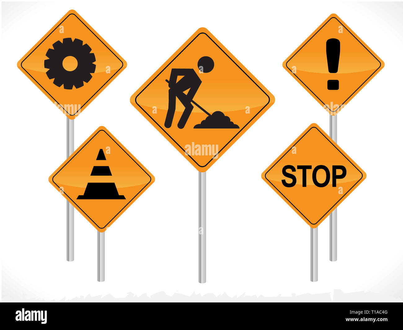 Vector Construction Signs Stock Photo - Alamy