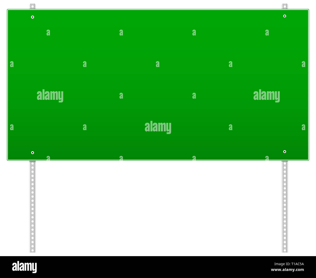 Eps 10 Vector Illustration of Empty rectangular road sign on poles ...