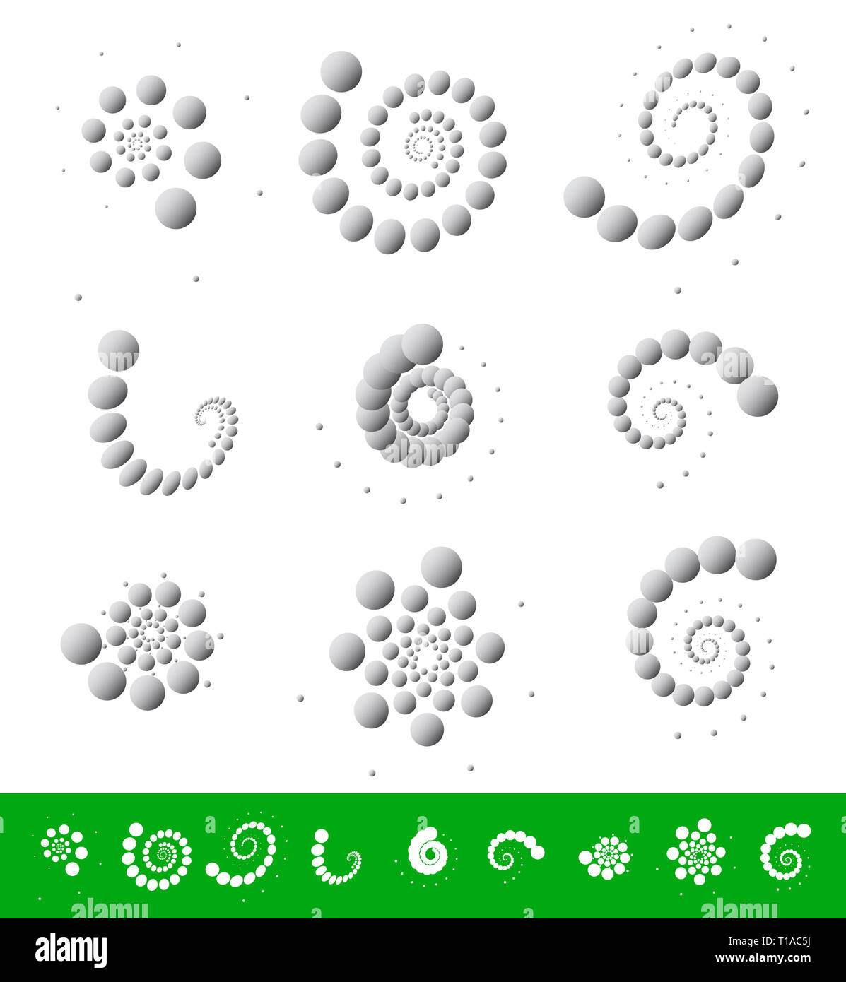 Circular elements. Dotted motifs with different rotation effects ...