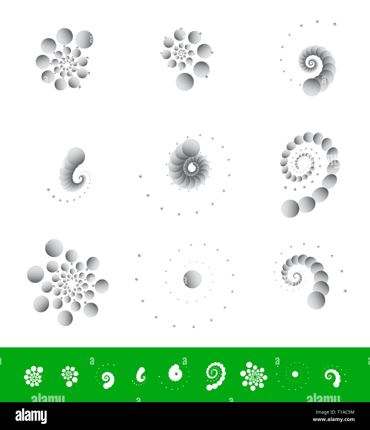 Circular elements. Dotted motifs with different rotation effects ...