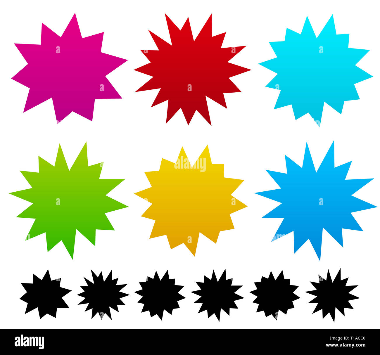Colorful blank spiky, pointed exploding shapes. Vector Stock Photo - Alamy