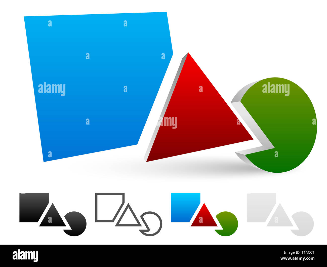 Basic shape composition with 2D - symbol versions Stock Photo - Alamy