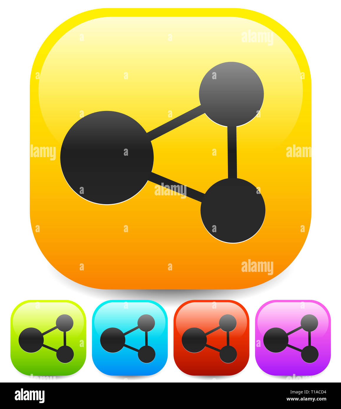 Eps 10 vector illustration of Social share icons in 5 vivid color Stock ...