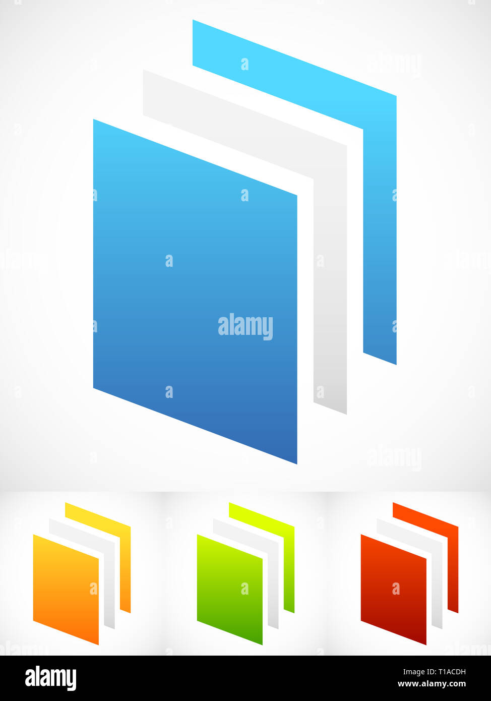 Eps 10 Vector Illustration of Vertical Sheets Icons - Paper sheets ...