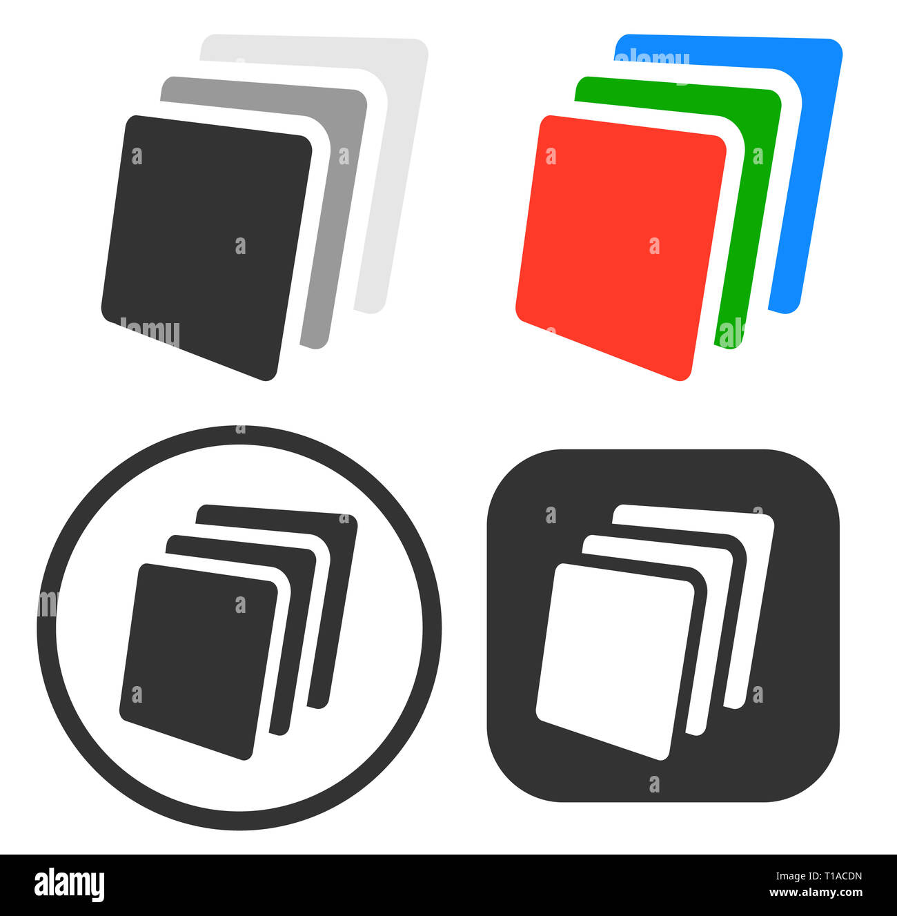 Eps 10 Vector Illustration of Stack, sheets of paper icon / symbol set ...