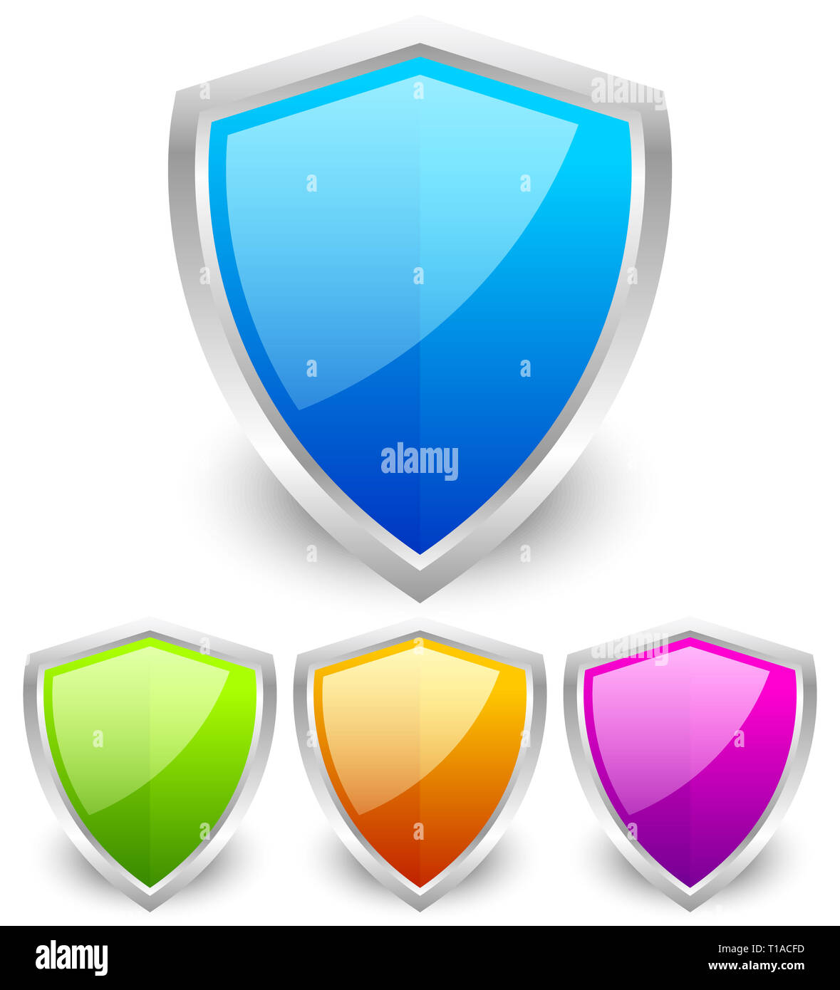 Colorful, glossy shields Stock Photo - Alamy