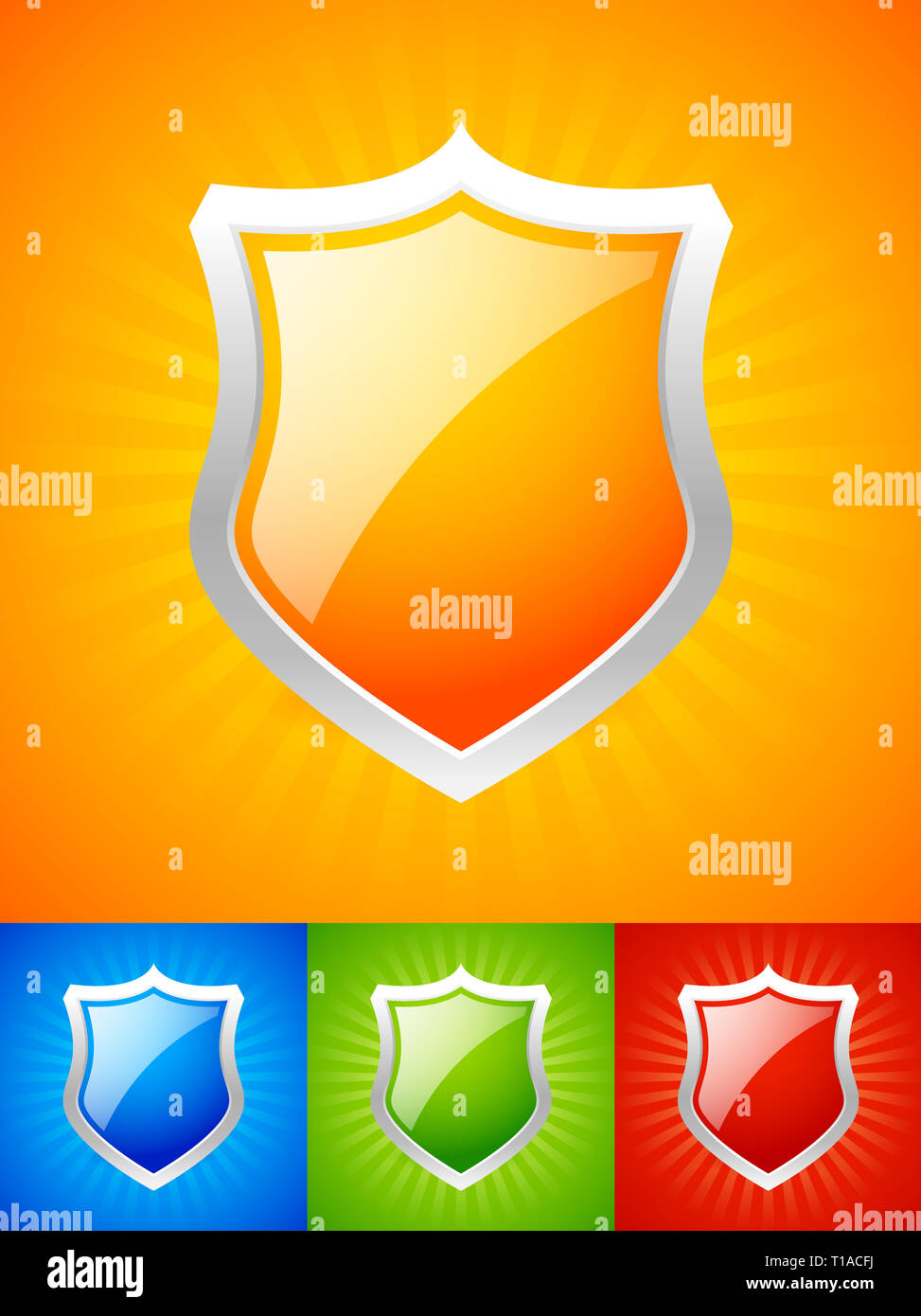 Modern medieval element, glossy shield, armor background, vector Stock ...