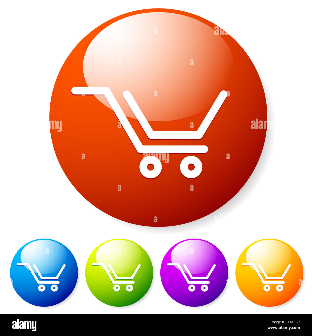 Stylish shopping cart icons - buttons Stock Photo - Alamy