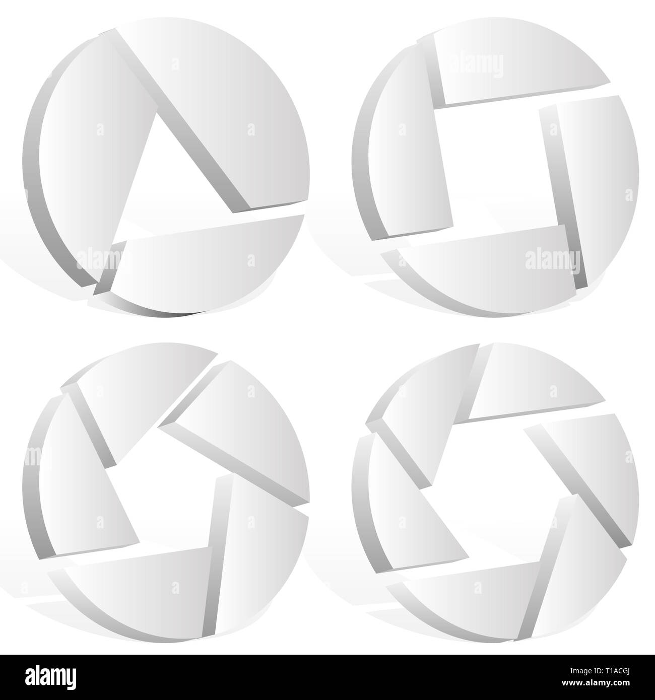 3d Shutter symbols, emblems Stock Photo - Alamy
