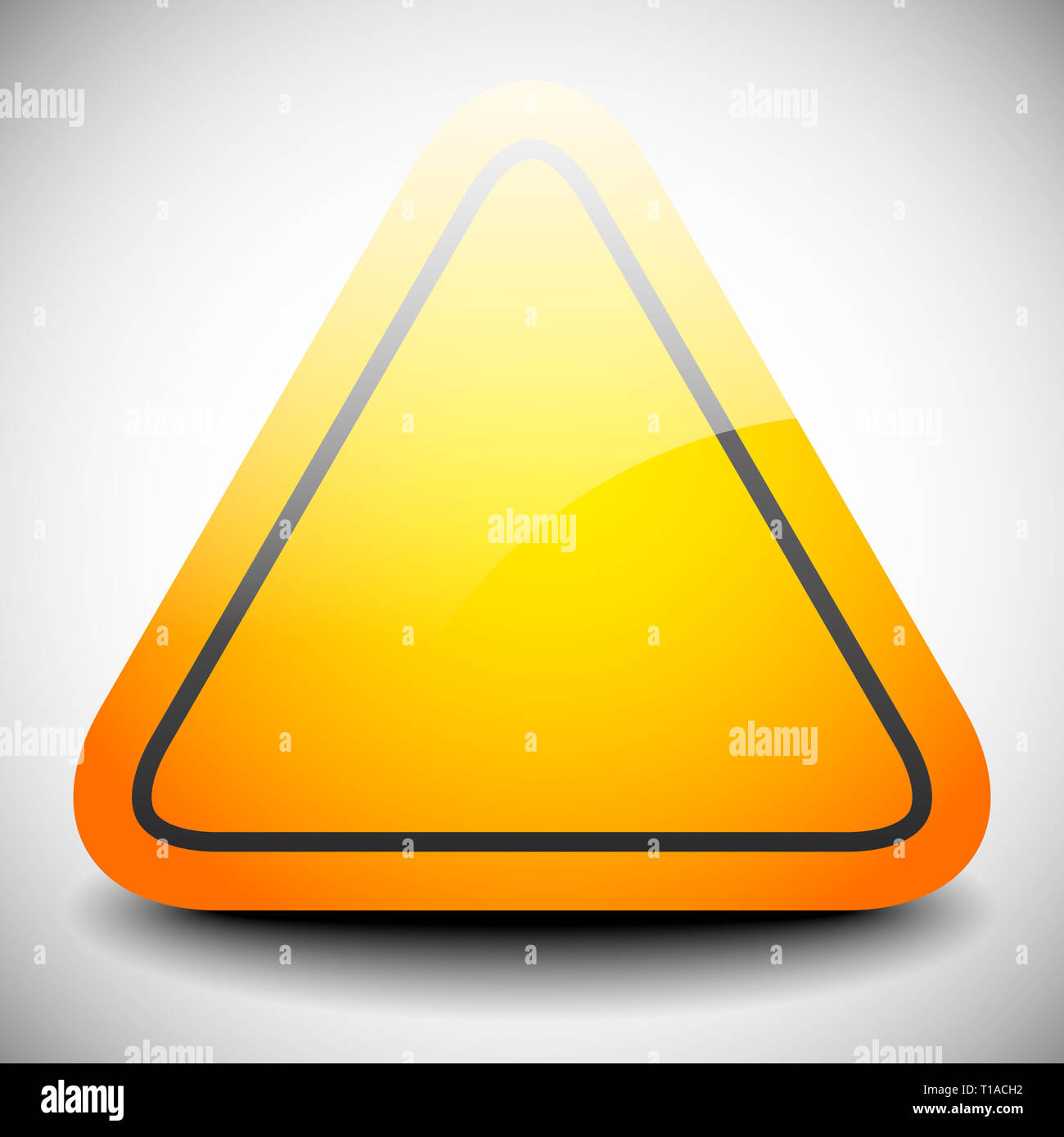 Empty triangular, orange road sign with highlight. Vector Stock Photo ...