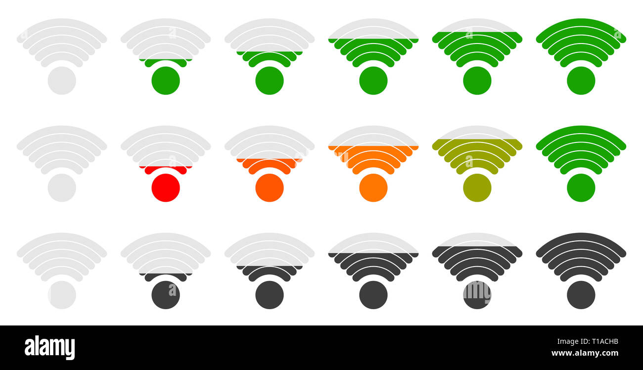 Signal strength indicator set with adjustable opacity mask Stock Photo ...