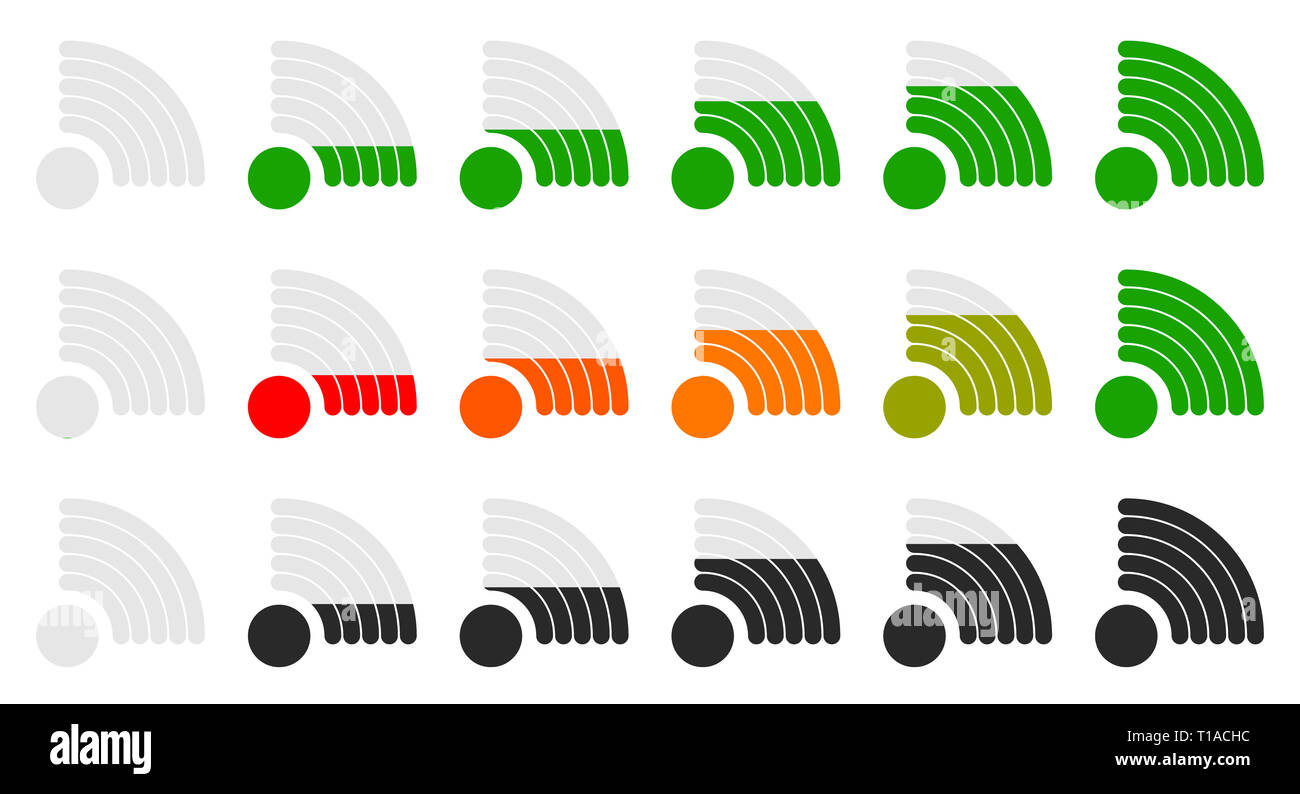 Signal strength indicator set with adjustable opacity mask Stock Photo ...