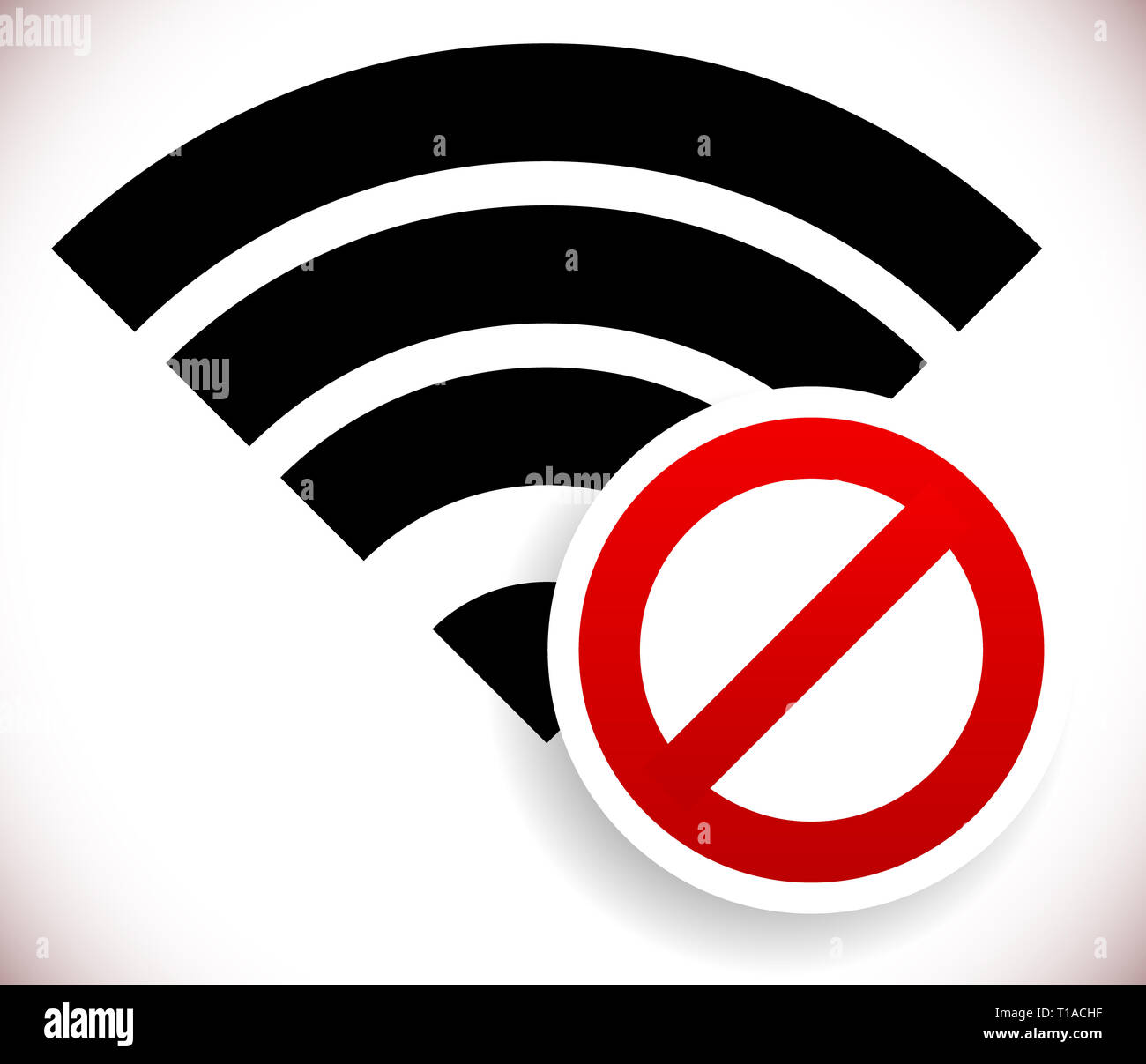 Vector illustration of no wireless signal, bad antenna, no wi-fi ...