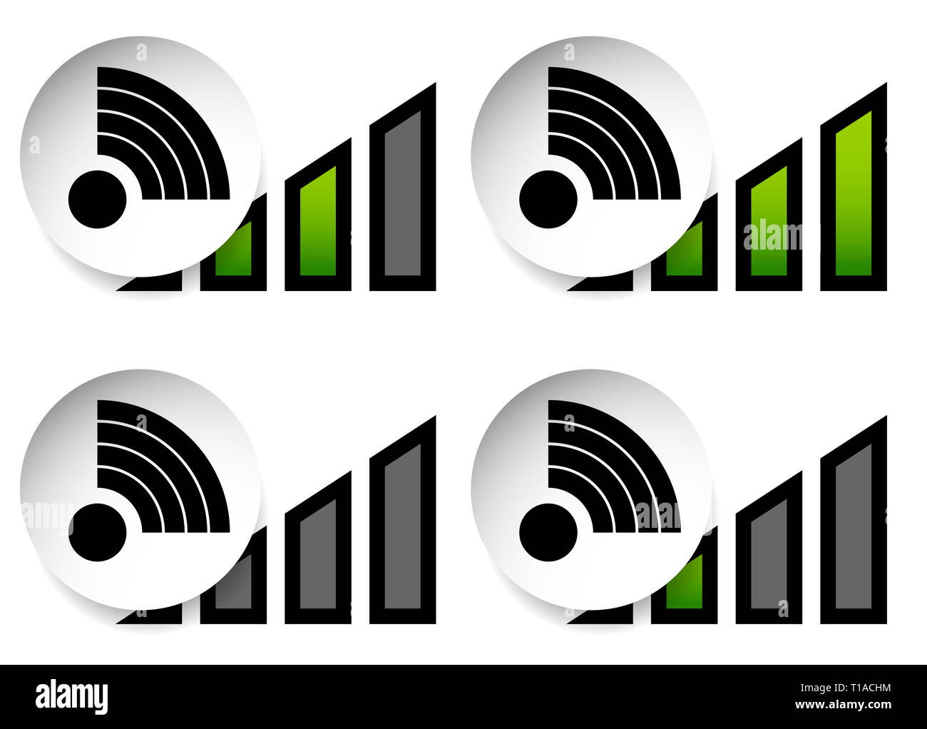 Signal Stength Indicator Set. Internet, Wi-fi, Wireless Connection ...