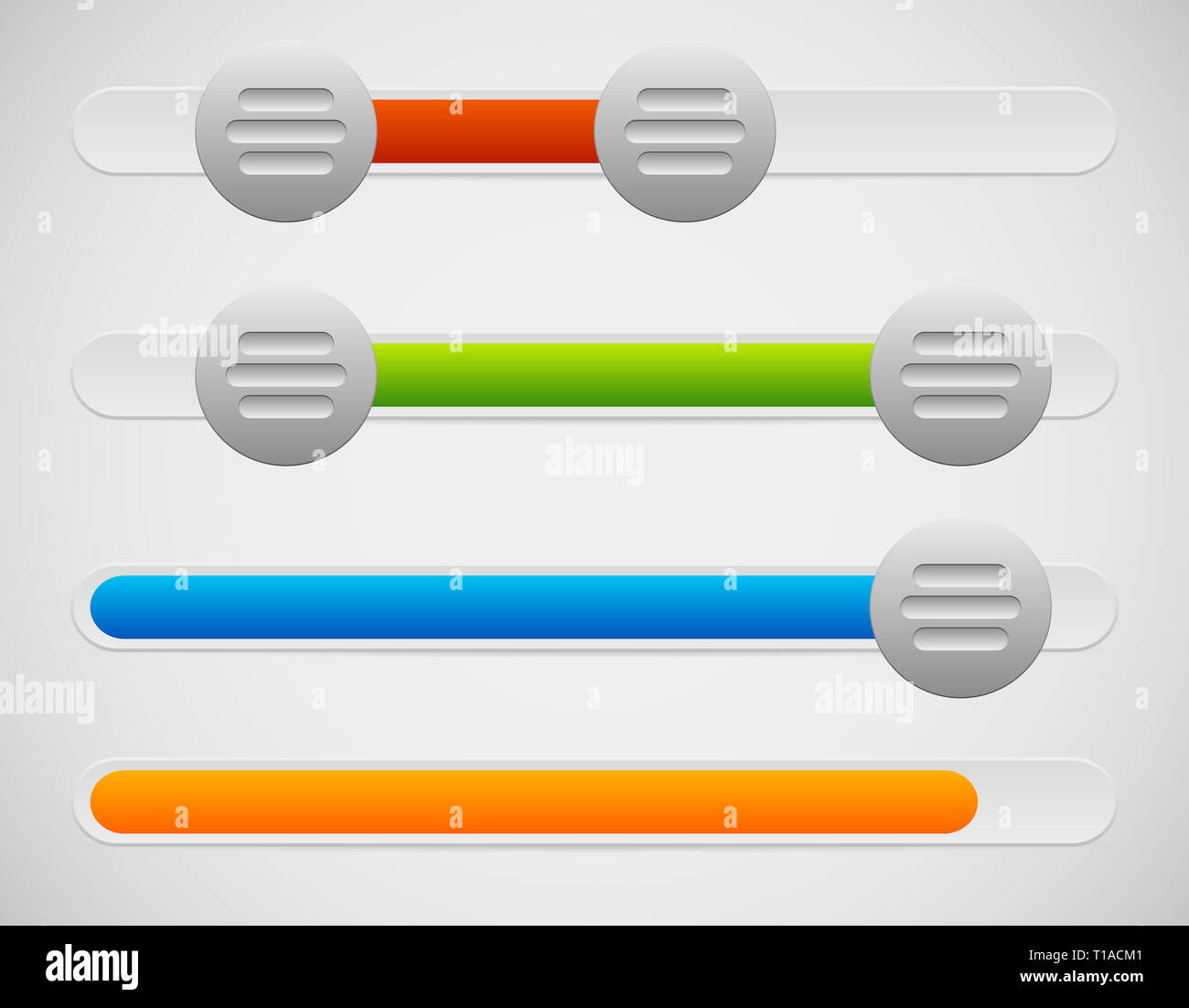 Eps 10 Vector Illustration of Slider / Adjuster UI Elements With Knobs ...