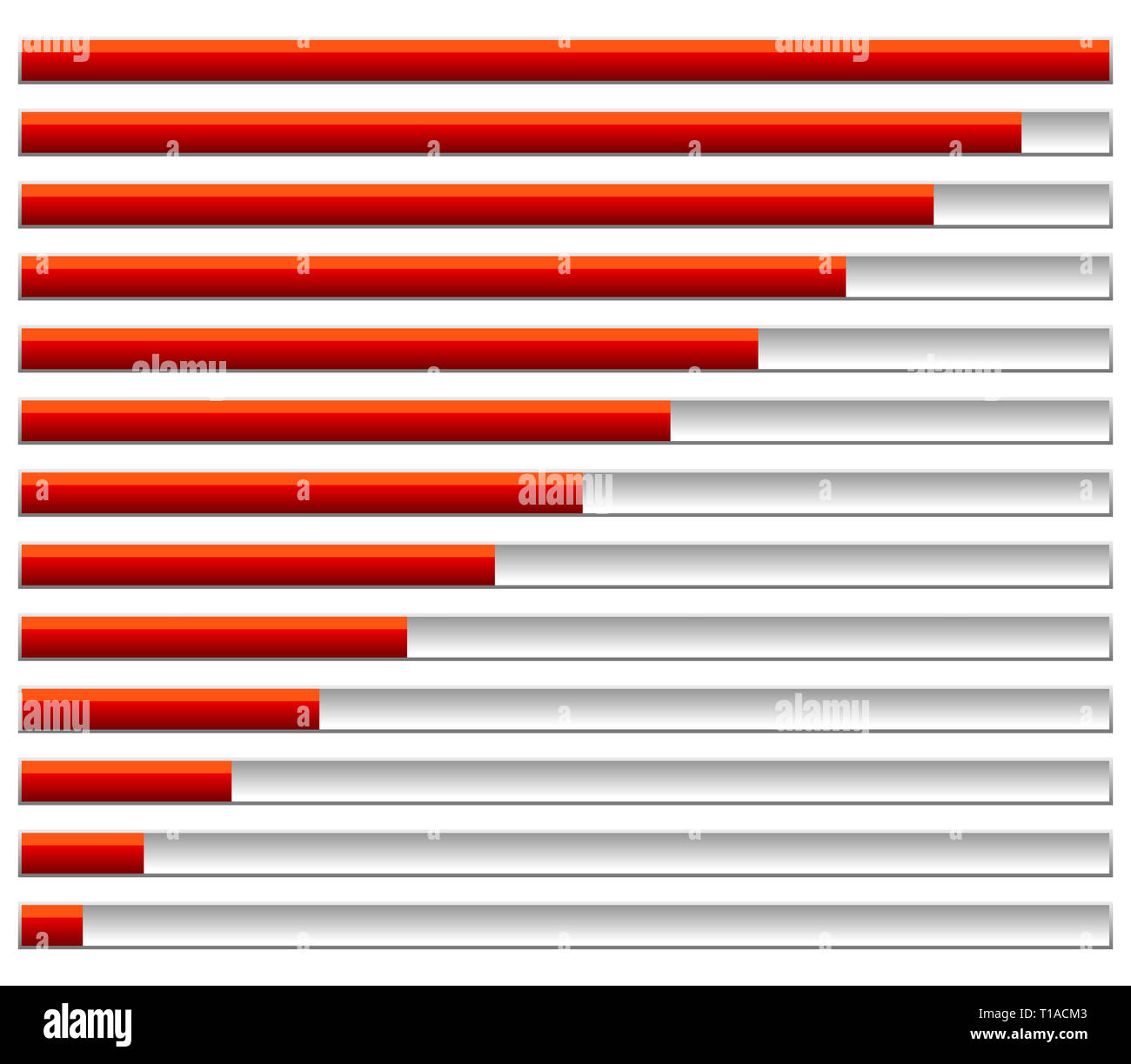 Progress, loading bars. Horizontal bars for measurement, comparison ...