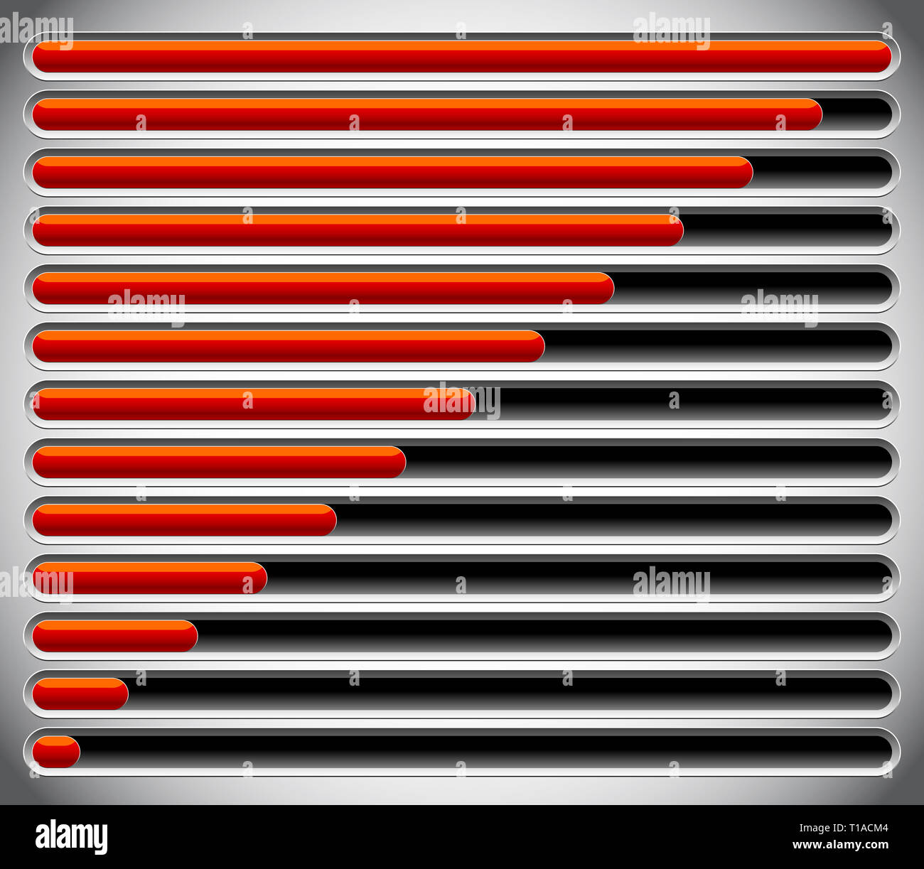 Progress, loading bars. Horizontal bars for measurement, comparison ...
