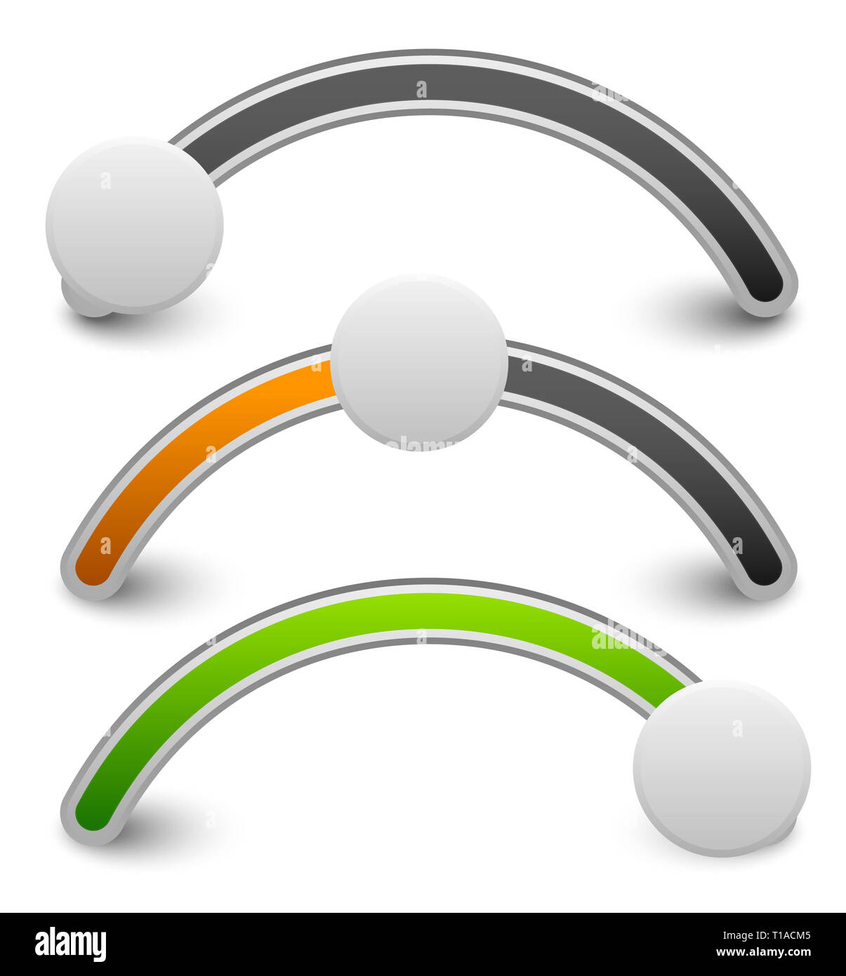 3 state horizontal buttons Stock Photo - Alamy